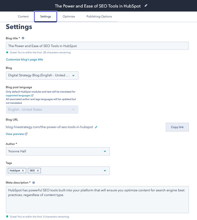 The Power and Ease of SEO Tools in HubSpot | HIVE Strategy